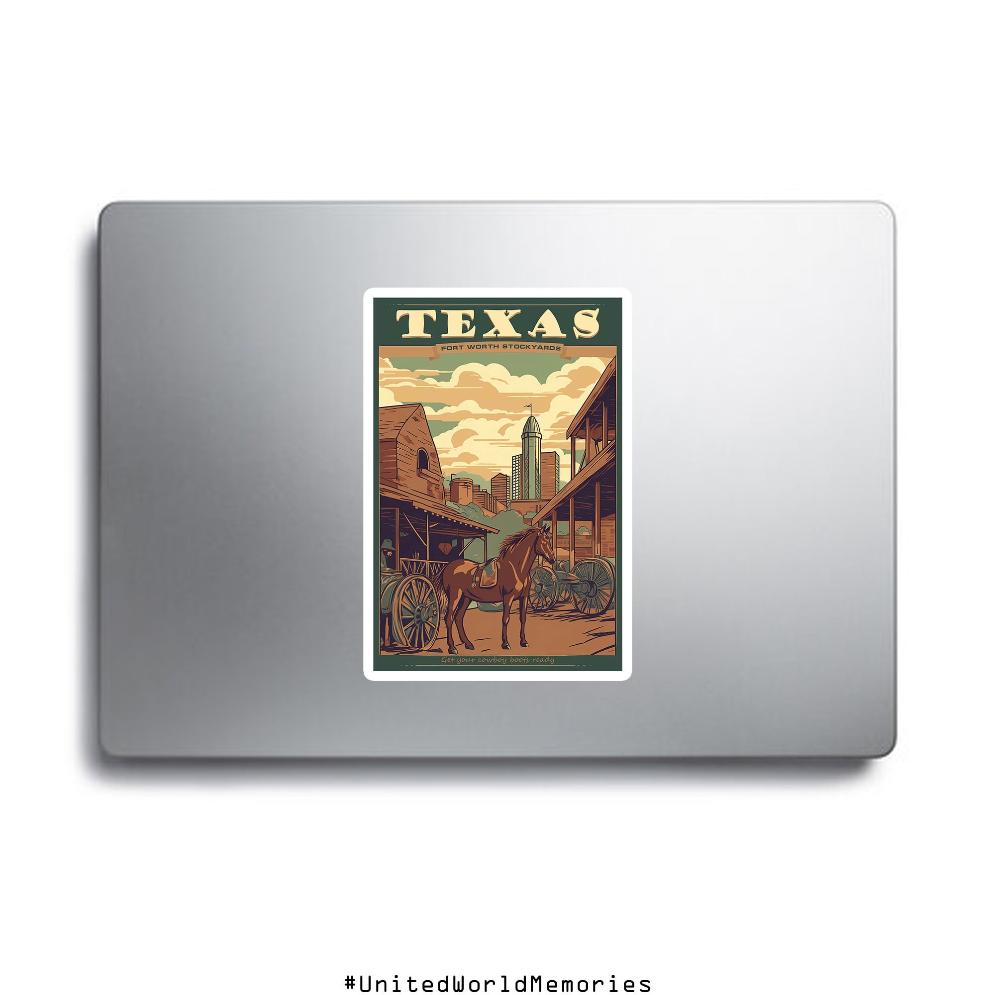 Texas Travel Poster, Fort Worth Stockyards Poster, Texas Vintage Poster ...