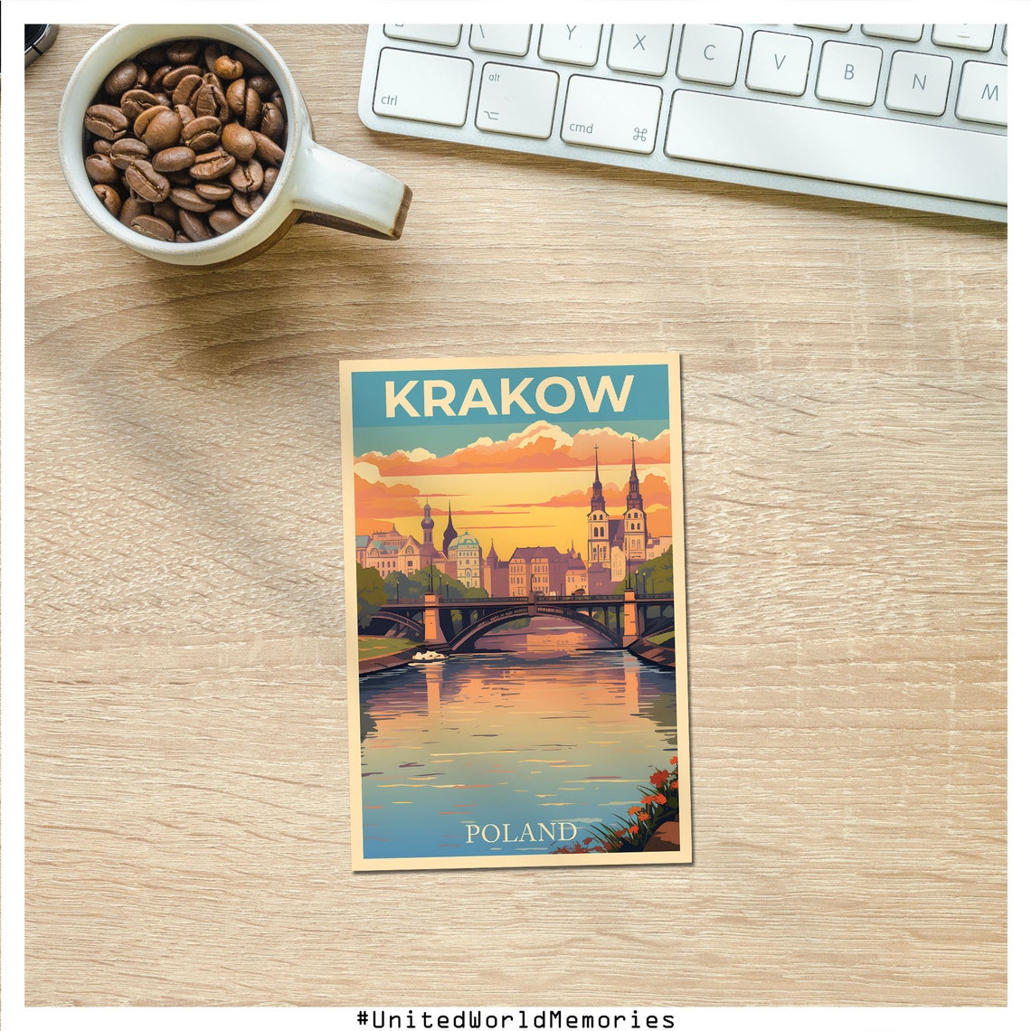 Krakow Vistula River Poster, Krakow Travel Poster, Poland Poster ...
