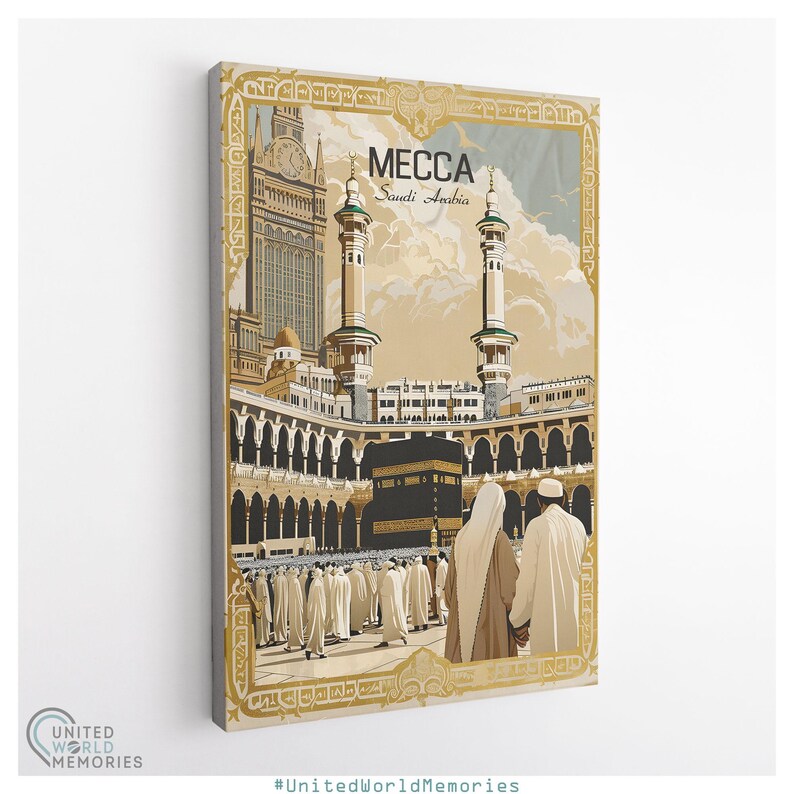 Mecca Abraj Al Bait Clock Tower Poster, Saudi Arabia Travel Poster ...