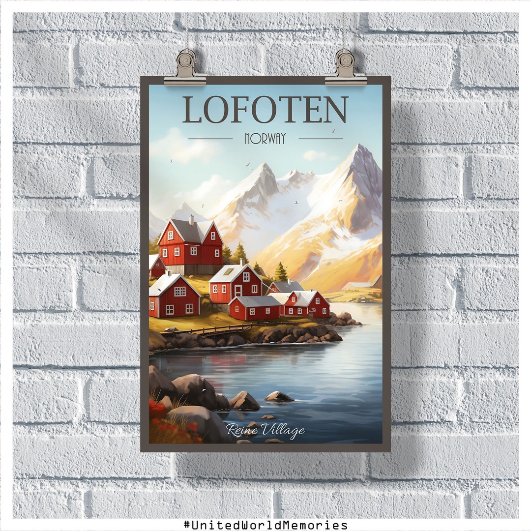 Lofoten Islands Poster, Reine Village Poster, Norway Travel Poster ...