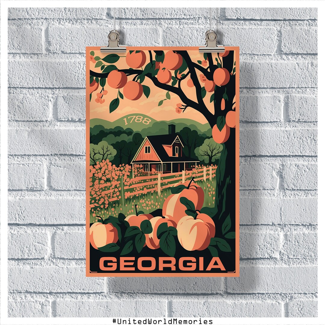 Georgia Travel Poster, Georgia Poster, Georgia Vintage Poster, Georgia ...