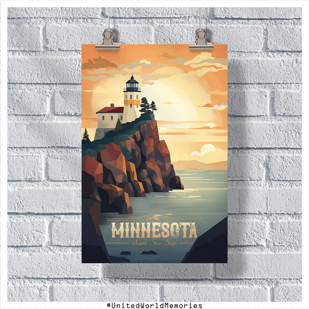 Minnesota Travel Poster, North Star State Poster, Minnesota Vintage ...