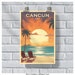 Cancun Playa Delfines Sunset Poster, Cancun Travel Poster, Mexico ...