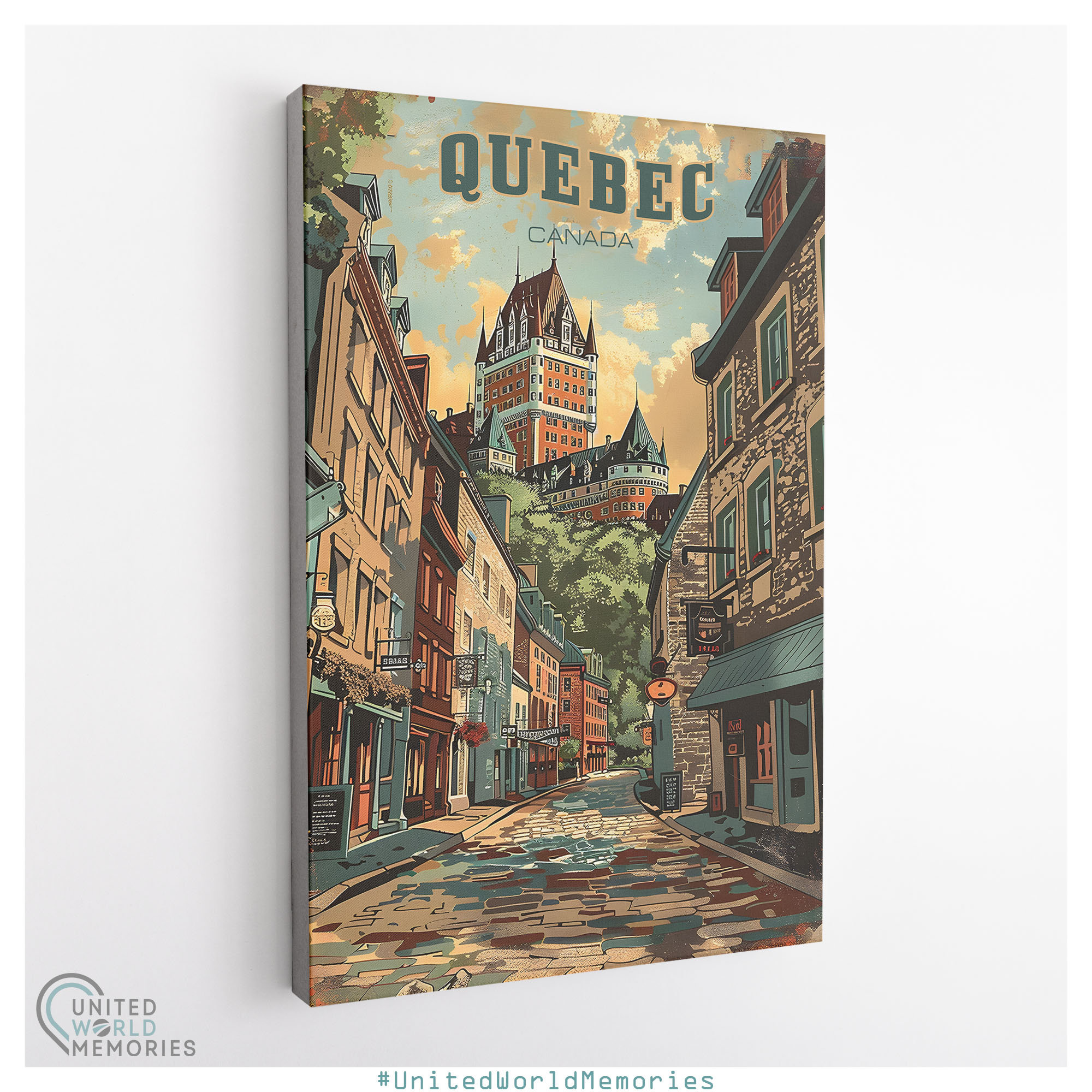 Vintage Old Quebec Poster, Quebec Canada Vintage Retro Print, Nature ...
