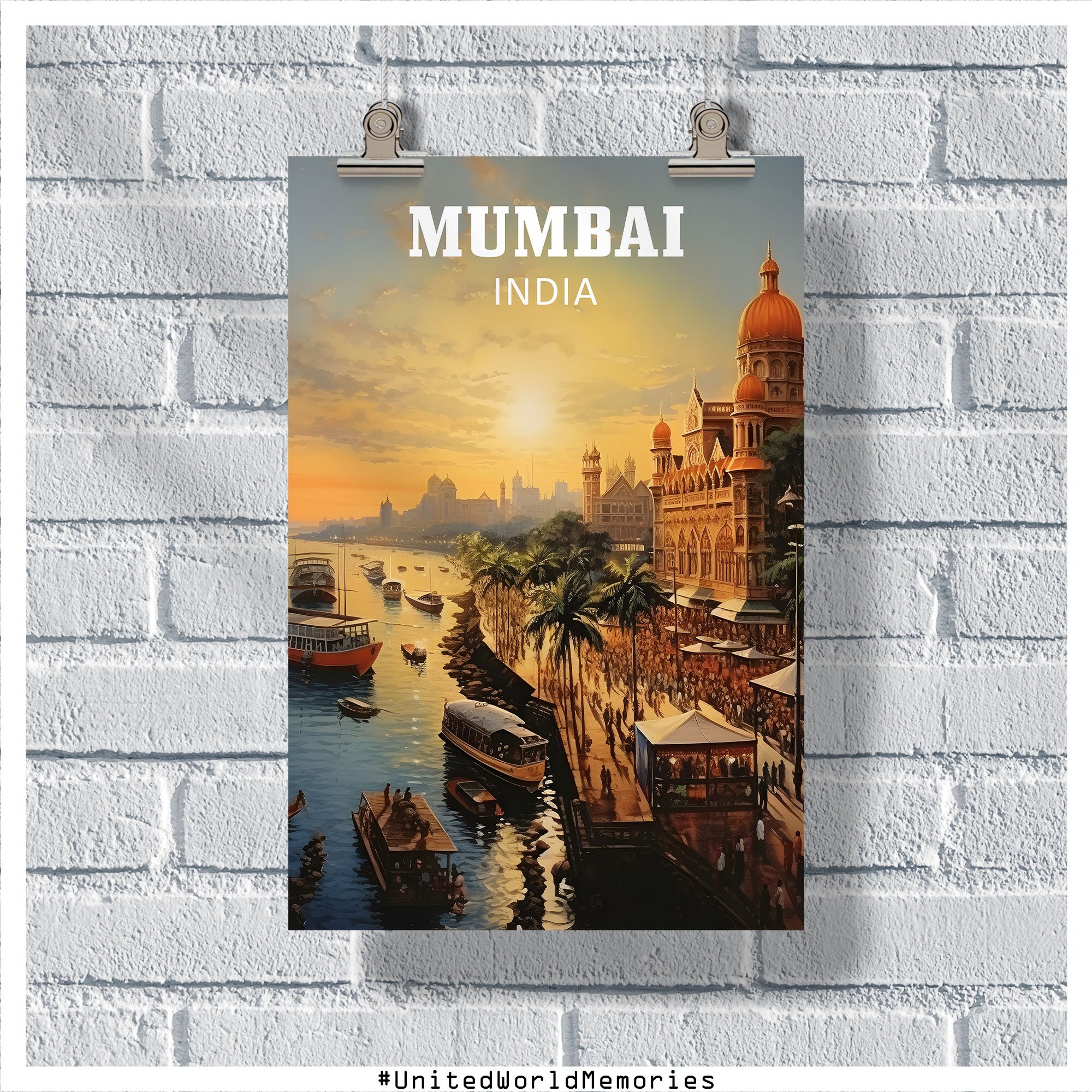 Mumbai the Taj Mahal Palace Boardwalk Poster, Mumbai Travel Poster ...