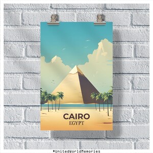 Cairo Pyramids of Giza Poster, Cairo Travel Poster, Egypt Poster, Egypt ...