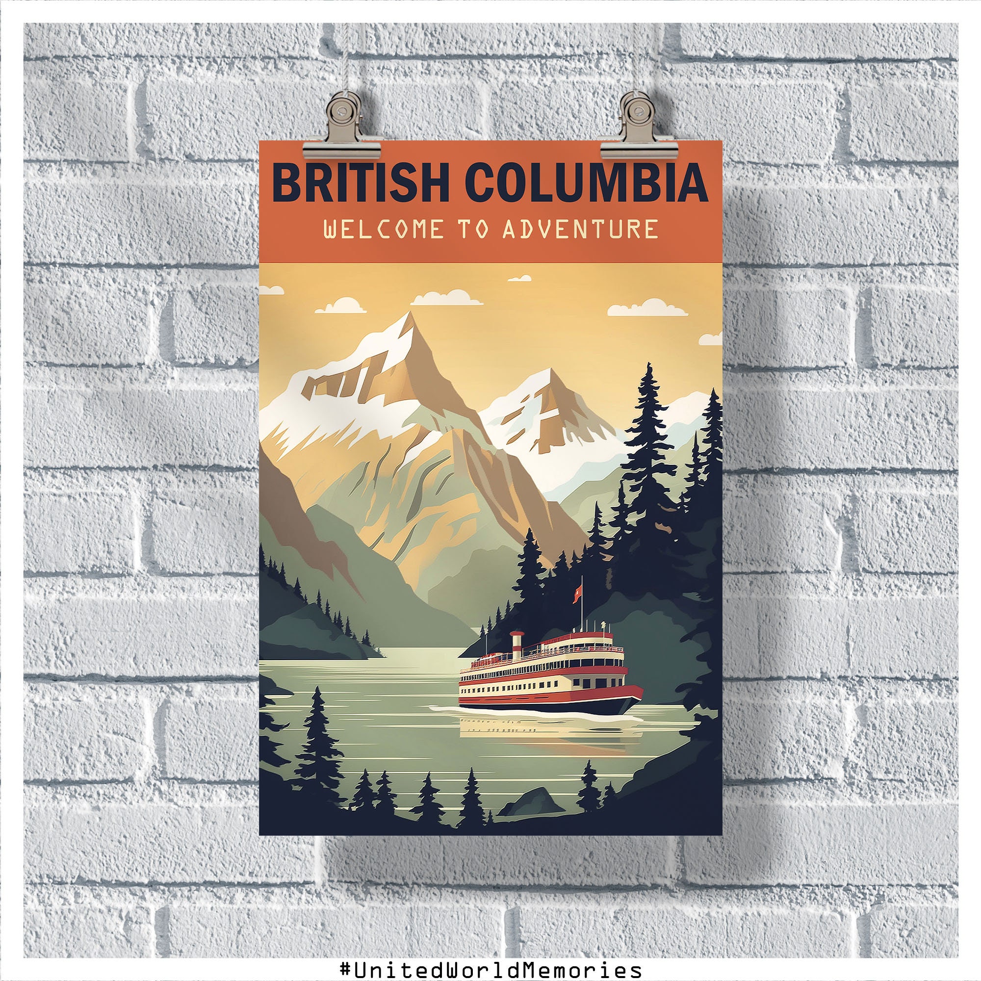 British Columbia Travel Poster, Welcome to Adventure Poster, Canada ...