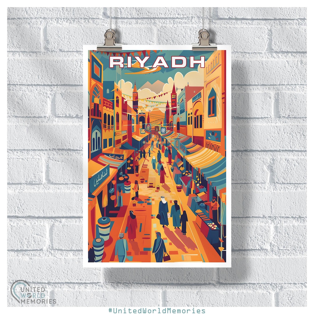 Riyadh Vibrant Souks Poster, Saudi Arabia Travel Poster, Riyadh Retro Print - Etsy