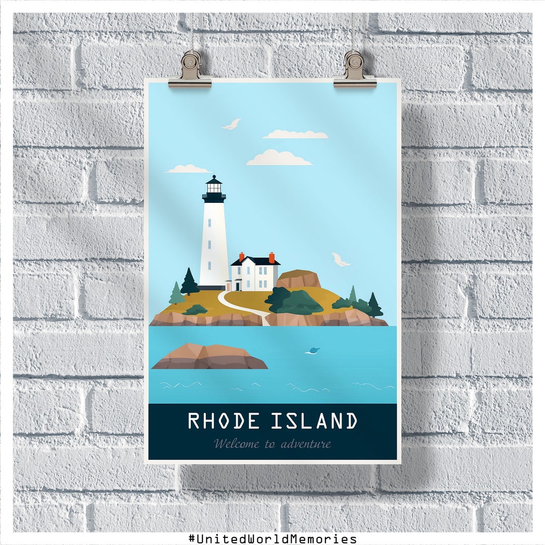 Rhode Island Travel Poster, Ocean State Poster, RI Poster, Rhode Island ...