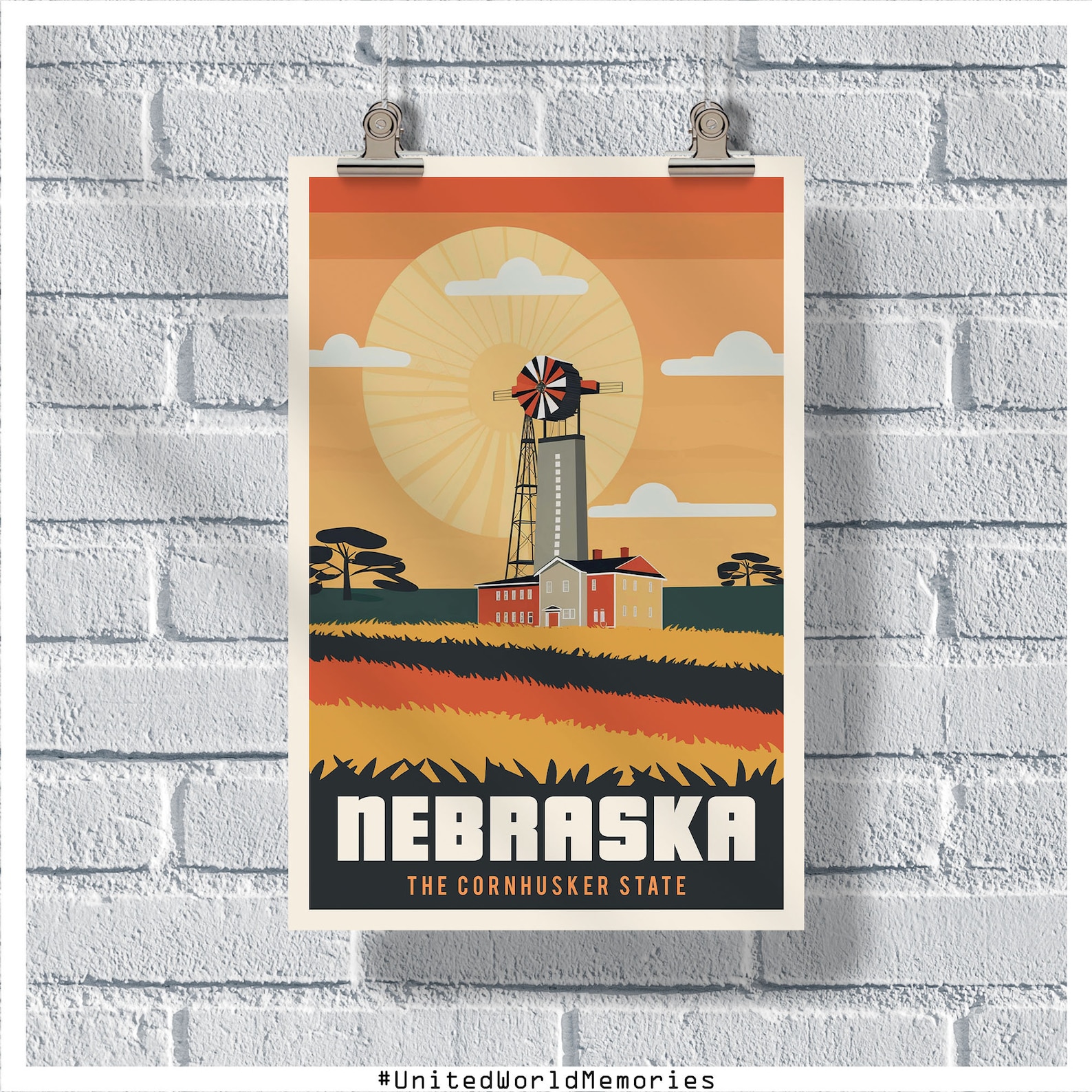 Nebraska Travel Poster, the Cornhusker State Poster, Nebraska Vintage ...