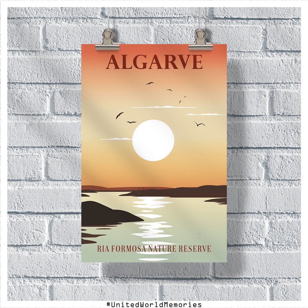 Algarve Travel Poster, Ria Formosa Nature Reserve, Portugal Poster ...