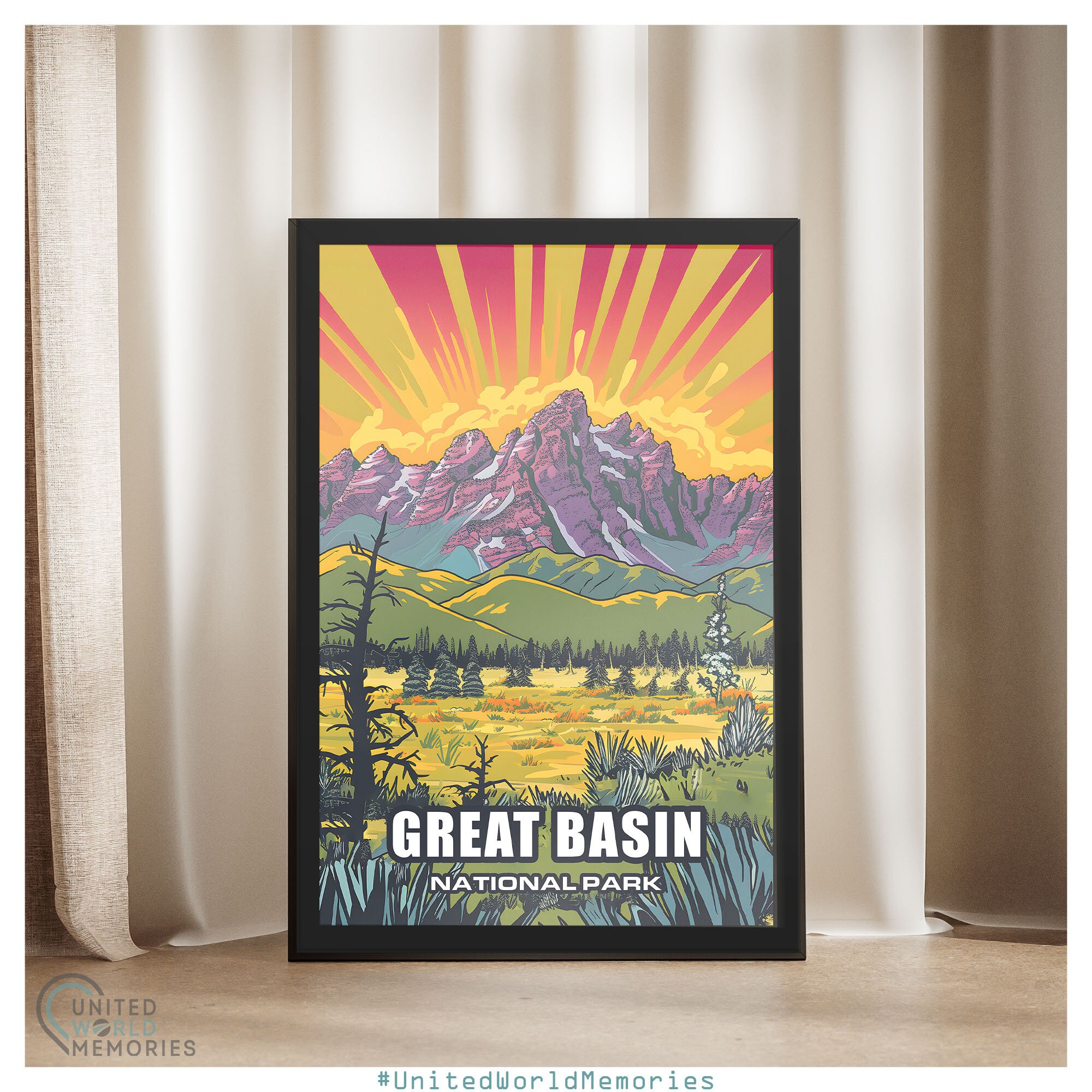 Great Basin National Park Pop Art Adventure Poster, Great Basin ...