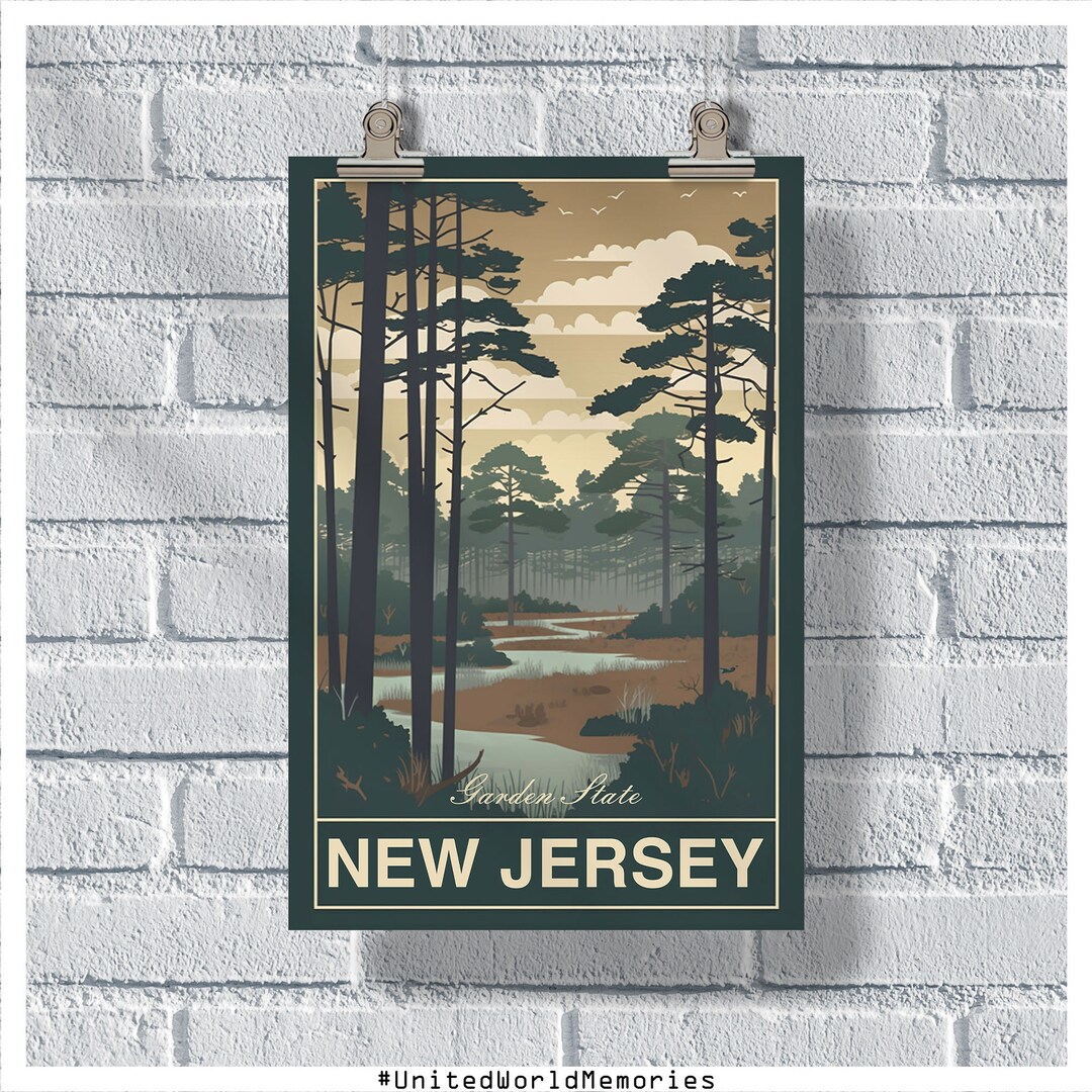 New Jersey Travel Poster, Garden State Poster, New Jersey Vintage ...