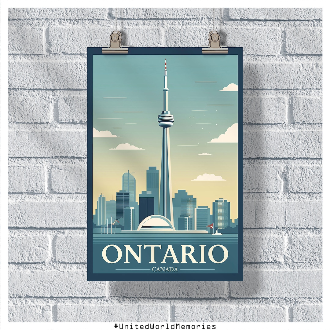 Ontario Travel Poster, Toronto Poster, Canada Poster, Ontario Vintage ...