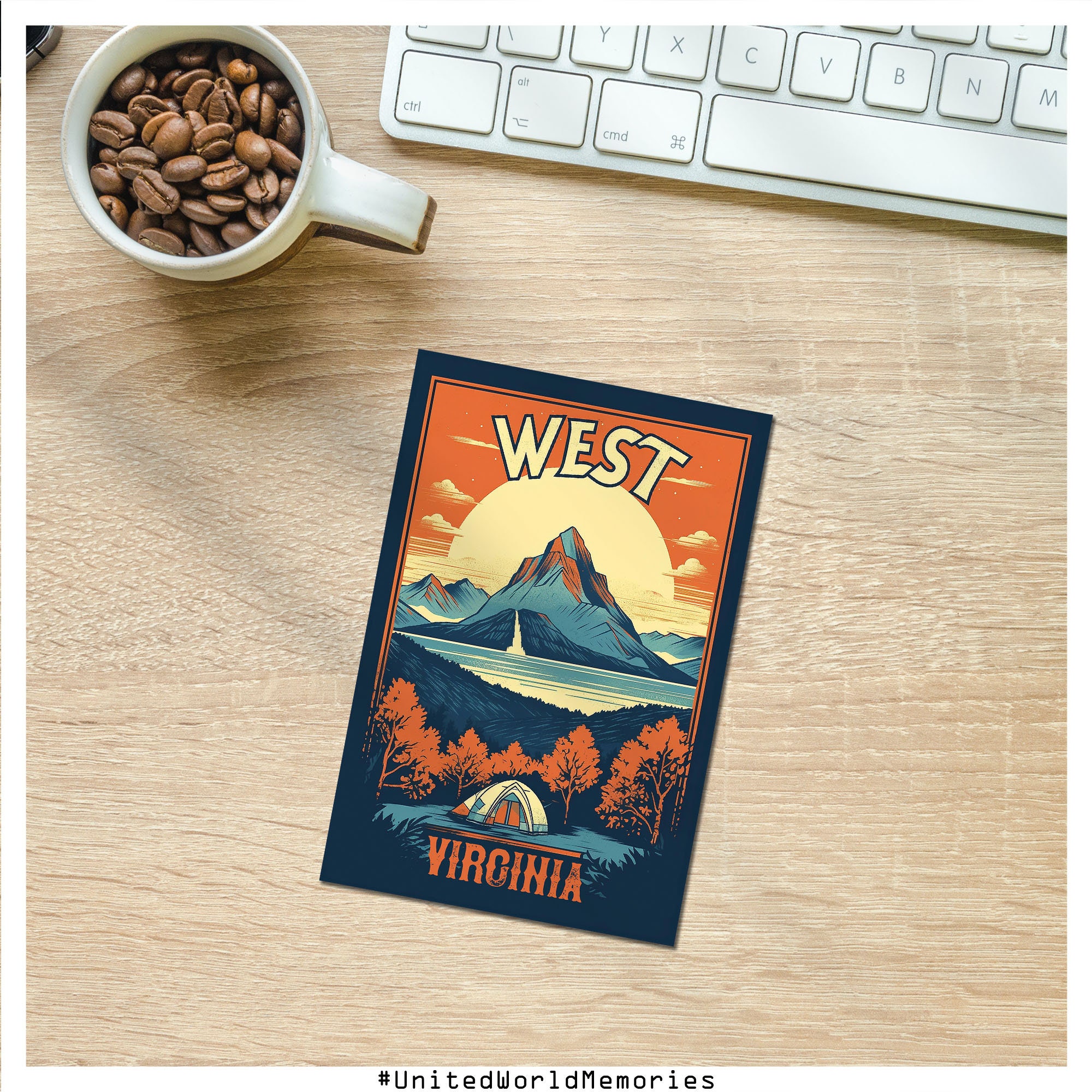 West Virginia Travel Poster, West Virginia Camping Poster, West ...