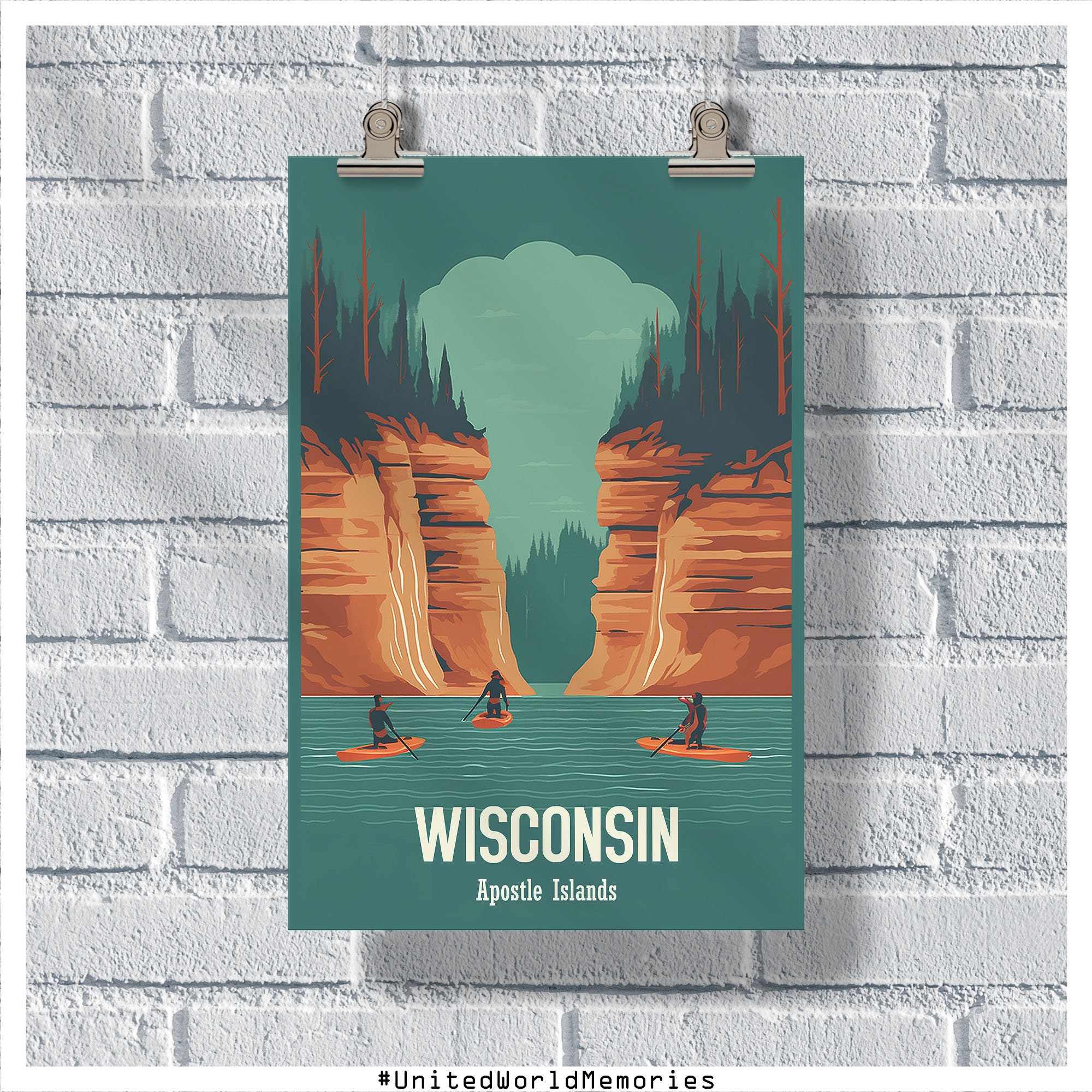 Wisconsin Travel Poster Apostle Islands Poster Wisconsin - Etsy