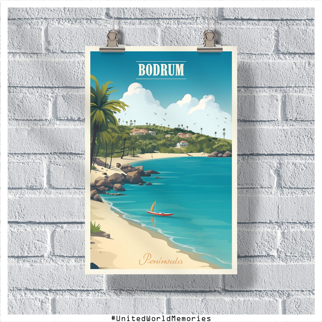 Bodrum Travel Poster, Bodrum Peninsula Poster, Turkey Poster, Bodrum ...
