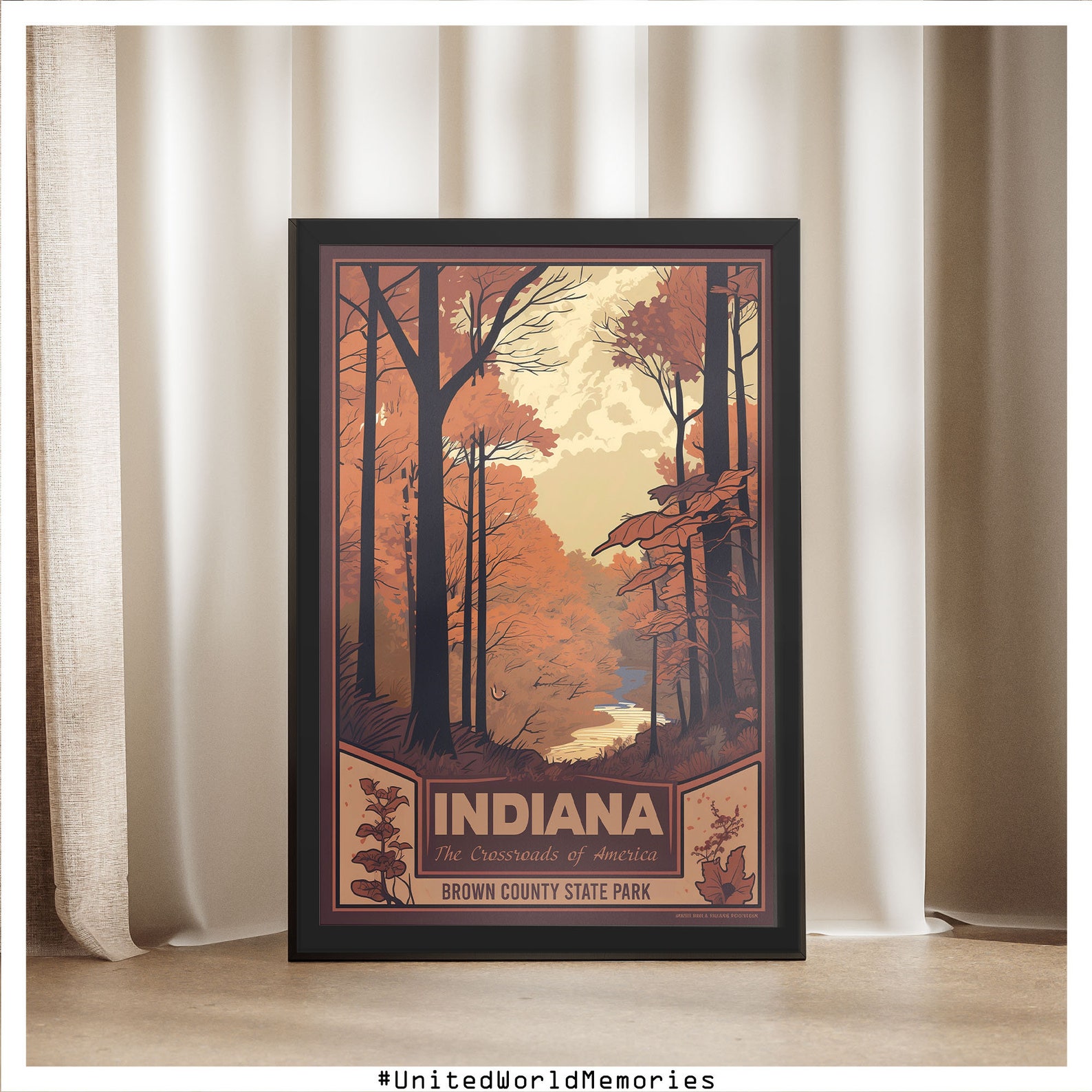 Indiana Travel Poster, Indiana Poster, Indiana Vintage Poster, Wall ...
