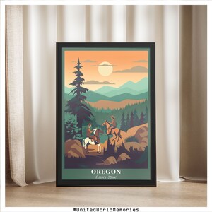 Oregon Travel Poster, Beaver State Poster, Oregon Vintage Poster, Wall ...