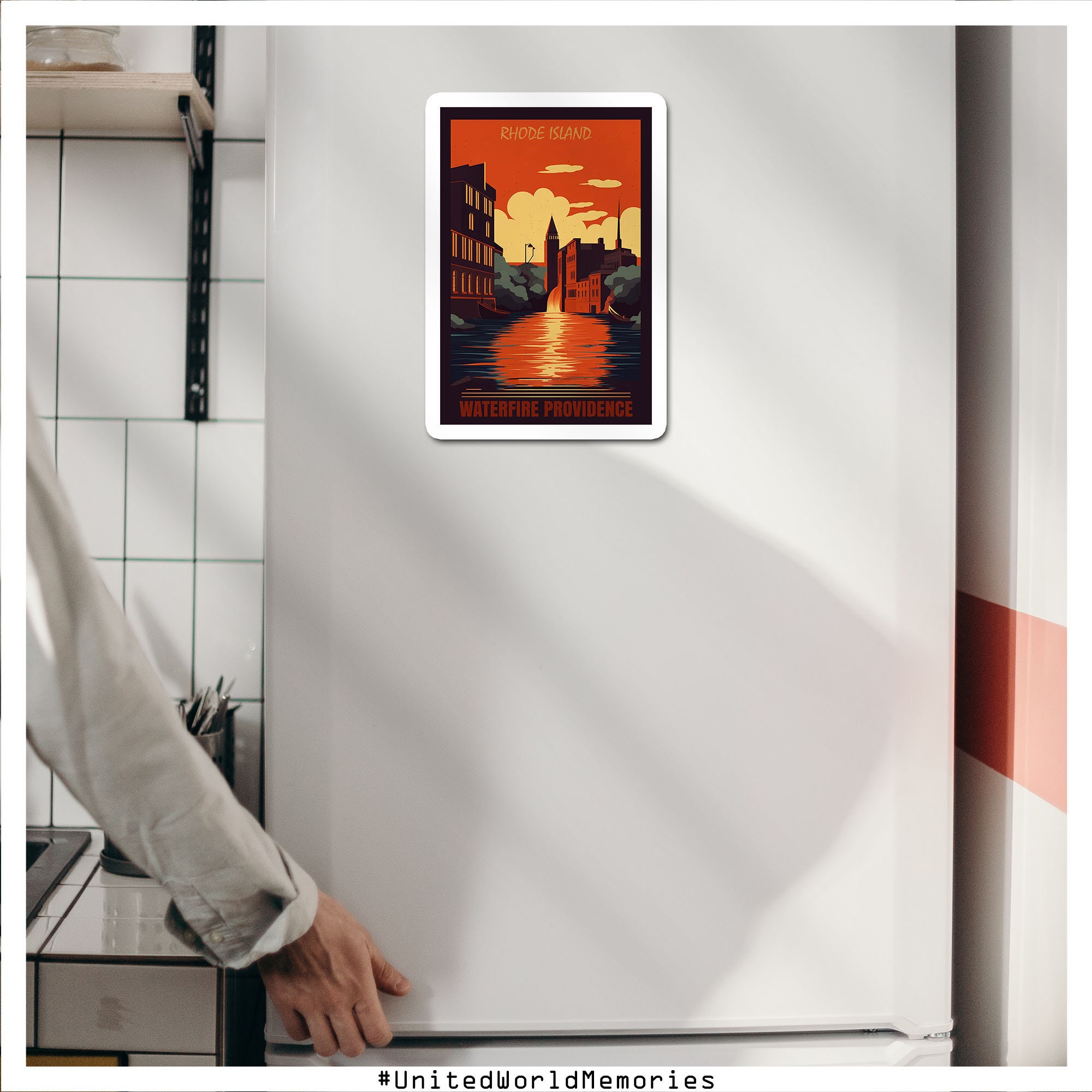 Rhode Island Travel Poster, Waterfire Providence Poster, RI Poster ...