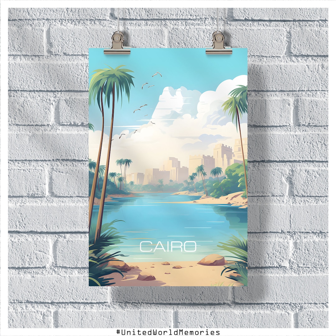Cairo Nile River Poster, Cairo Travel Poster, Egypt Poster, Egypt Gift ...