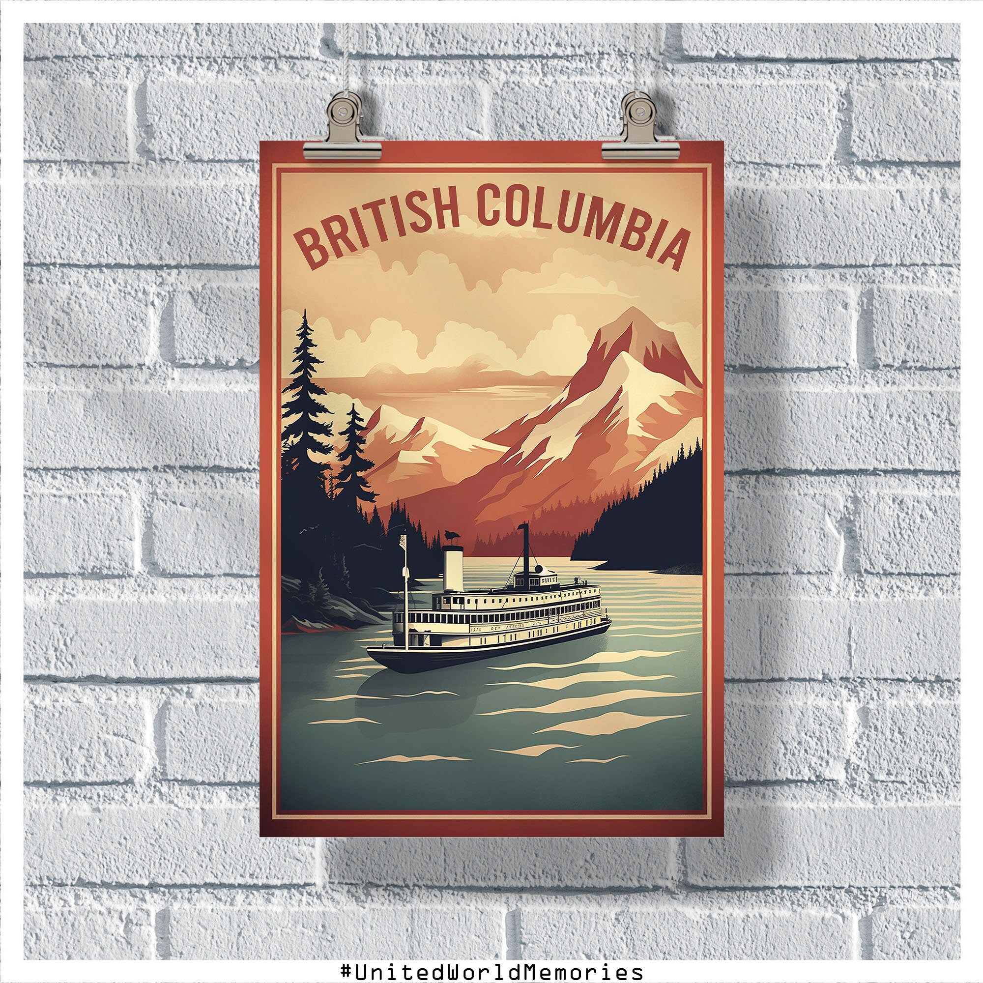 British Columbia Travel Poster, British Columbia Gift, Canada Poster ...