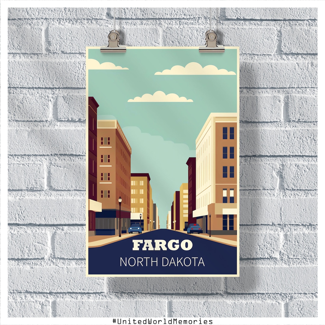 North Dakota Travel Poster, Fargo Poster, North Dakota Vintage Poster ...