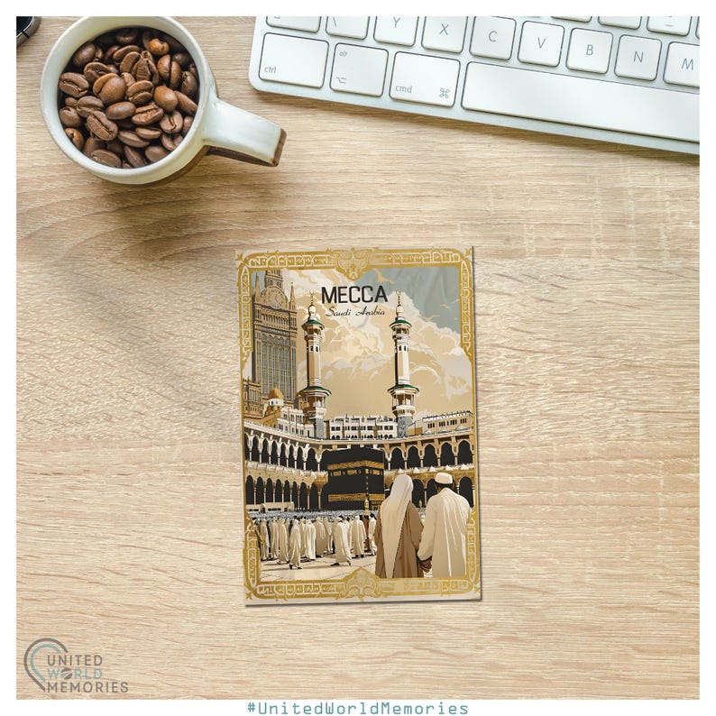 Mecca Abraj Al Bait Clock Tower Poster, Saudi Arabia Travel Poster ...