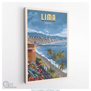 Lima Colorful Miraflores Poster, Peru Travel Poster, Lima Peru Gift for ...