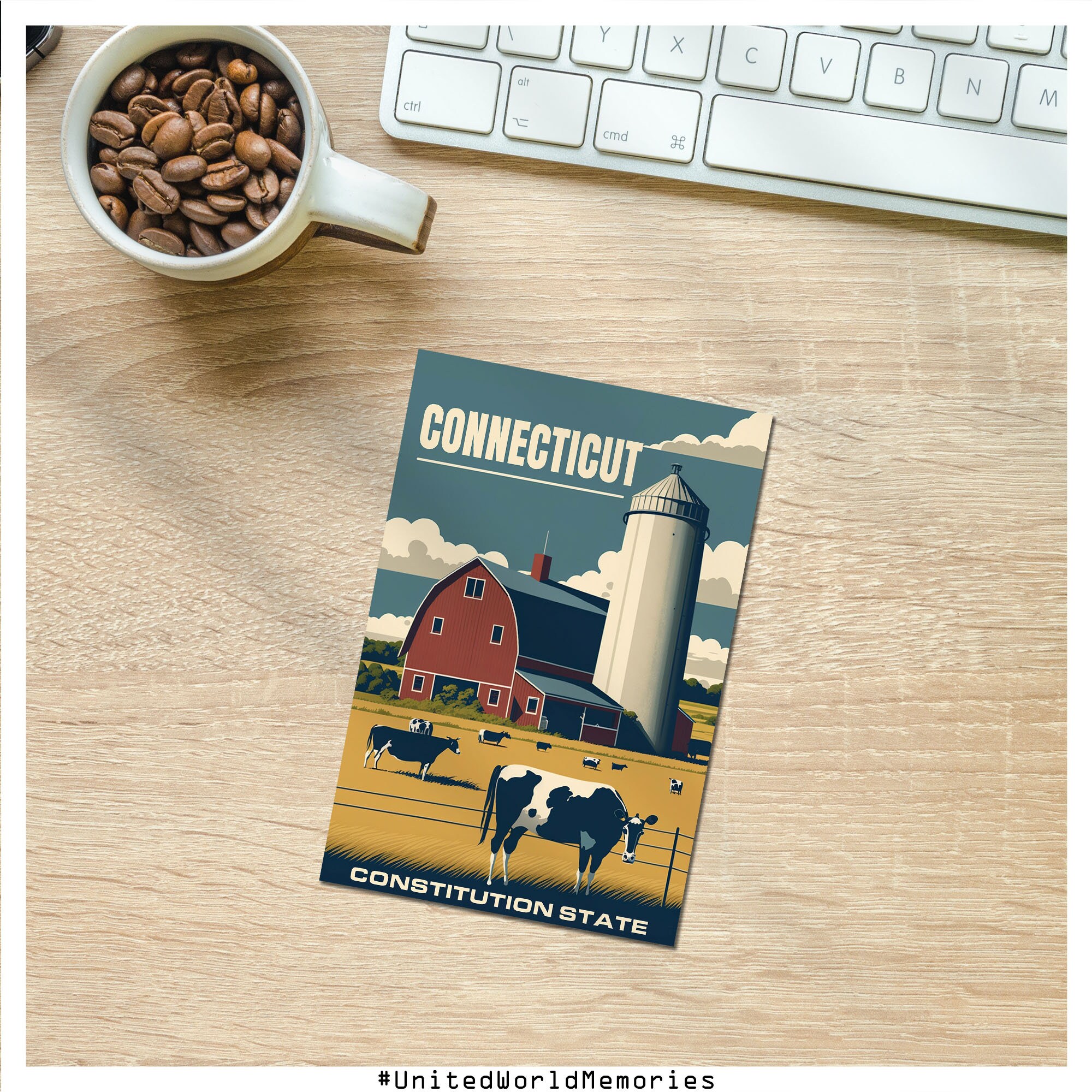 Connecticut Travel Poster, Constitution State Poster, Connecticut ...