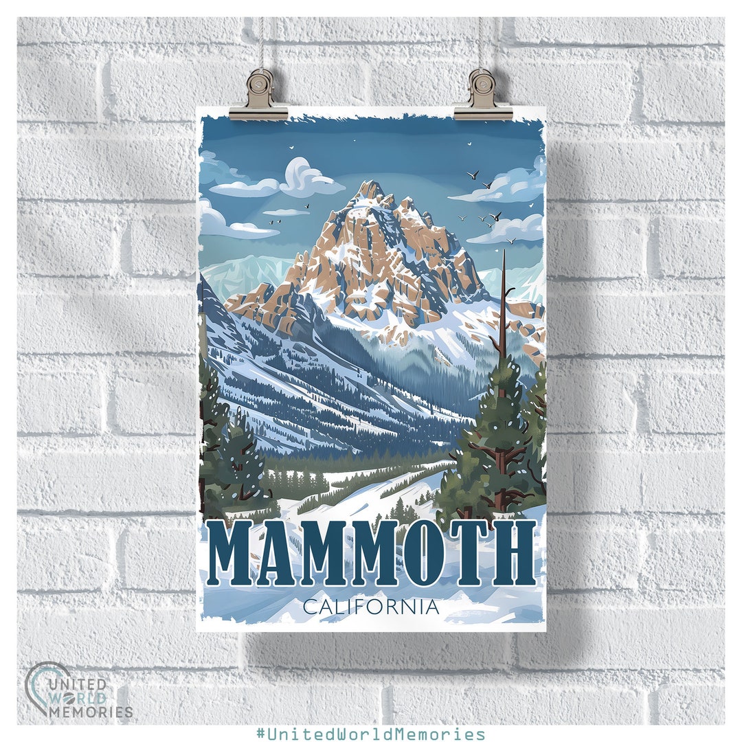 Mammoth Mountain Majesty Poster, Mammoth Ski Resort Print, California ...