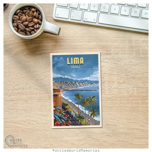Lima Colorful Miraflores Poster, Peru Travel Poster, Lima Peru Gift for ...