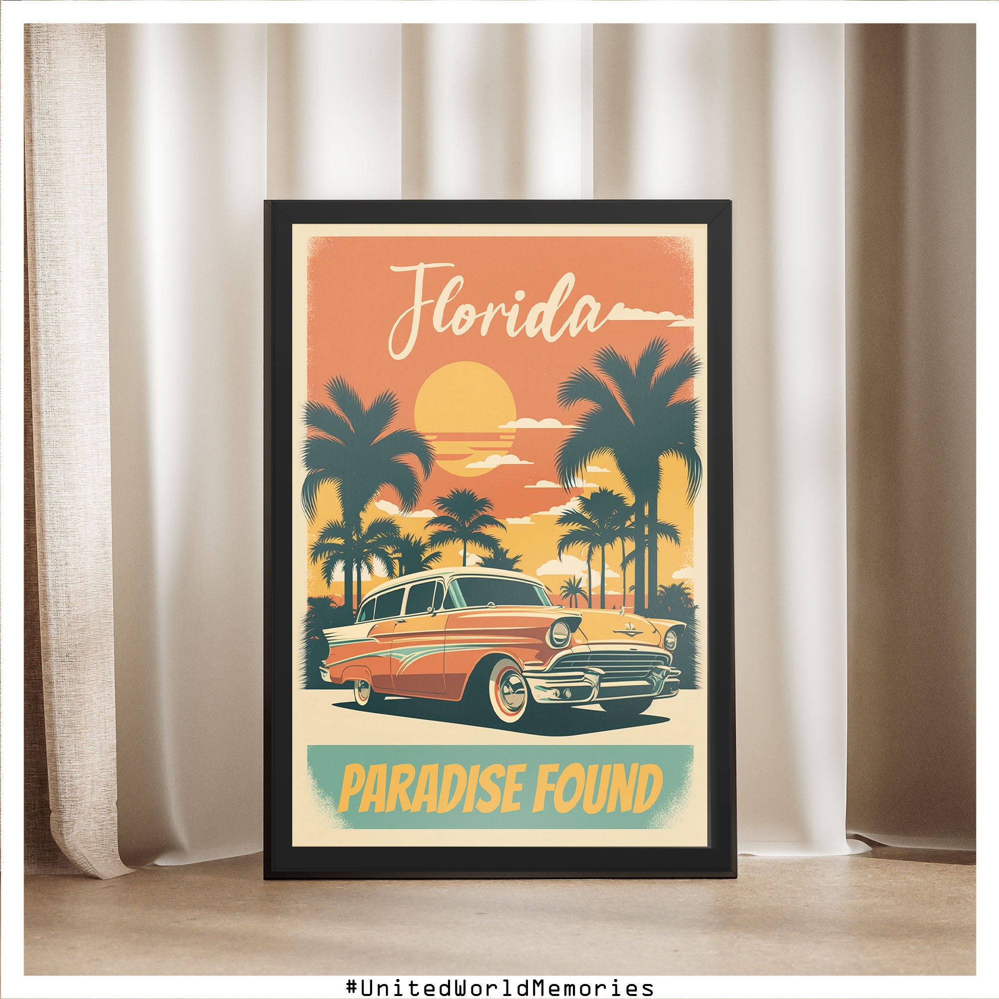 Florida Travel Poster, Florida Poster, Florida Vintage Poster, Wall ...