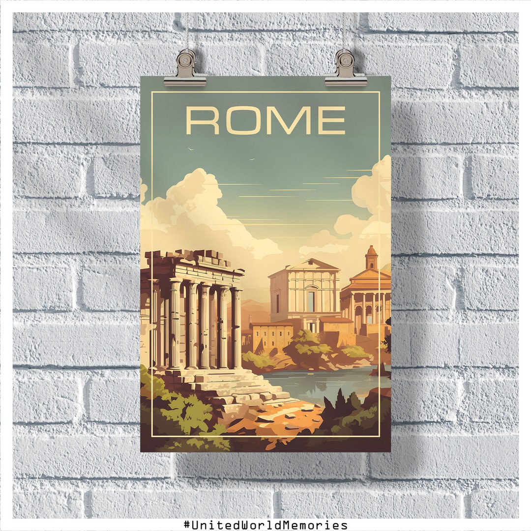 Rome Roman Forum Poster, Rome Travel Poster, Italy Poster, Office Wall ...