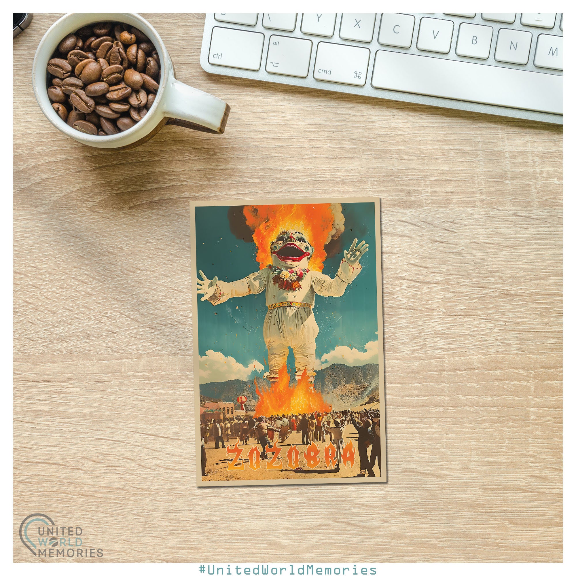 New Mexico Retro Zozobra Poster, New Mexico Travel Print, United States ...
