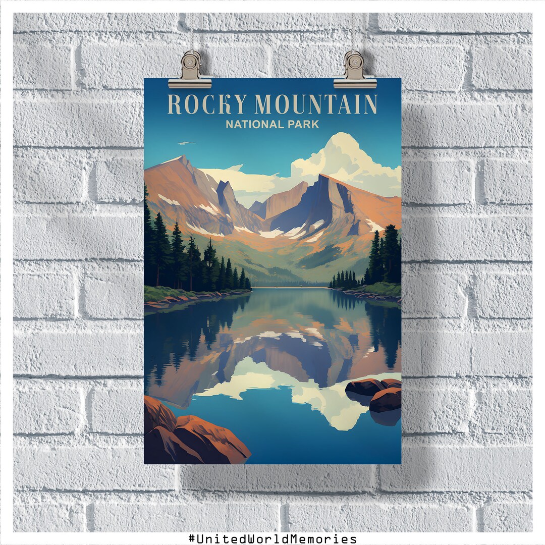 Rocky Mountain National Park Poster, Rocky Mountain Alpine Lake ...