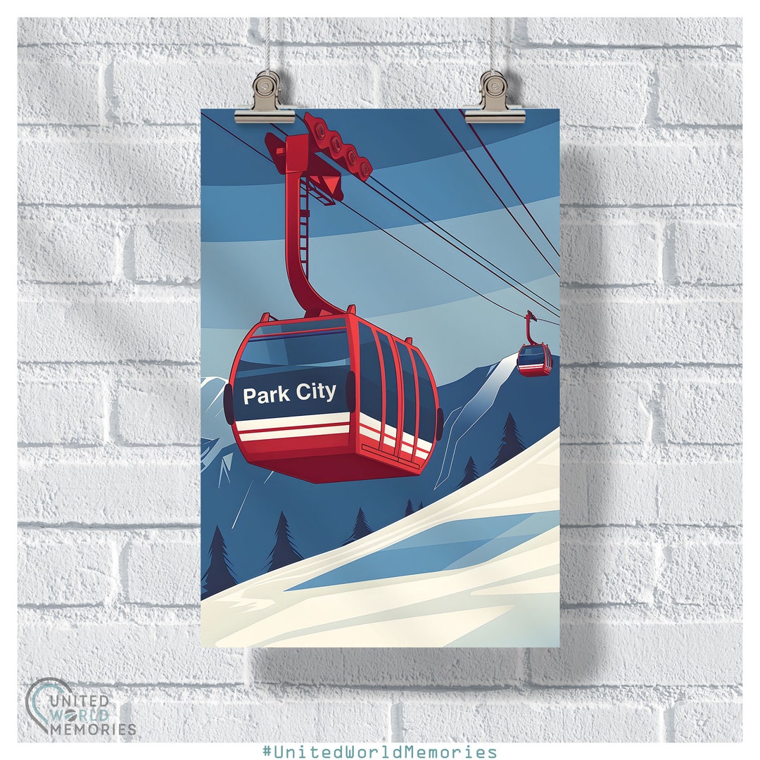 Poster Park City Gondola, impression station de ski Utah, art mural ...