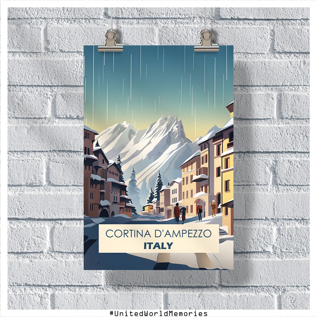 Cortina D'ampezzo Italian Chic Poster, Cortina D'ampezzo Wall Art ...