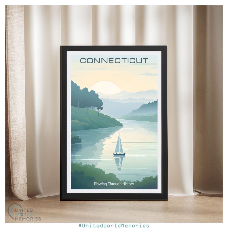 Connecticut River Views Poster, Connecticut Travel Print - Etsy