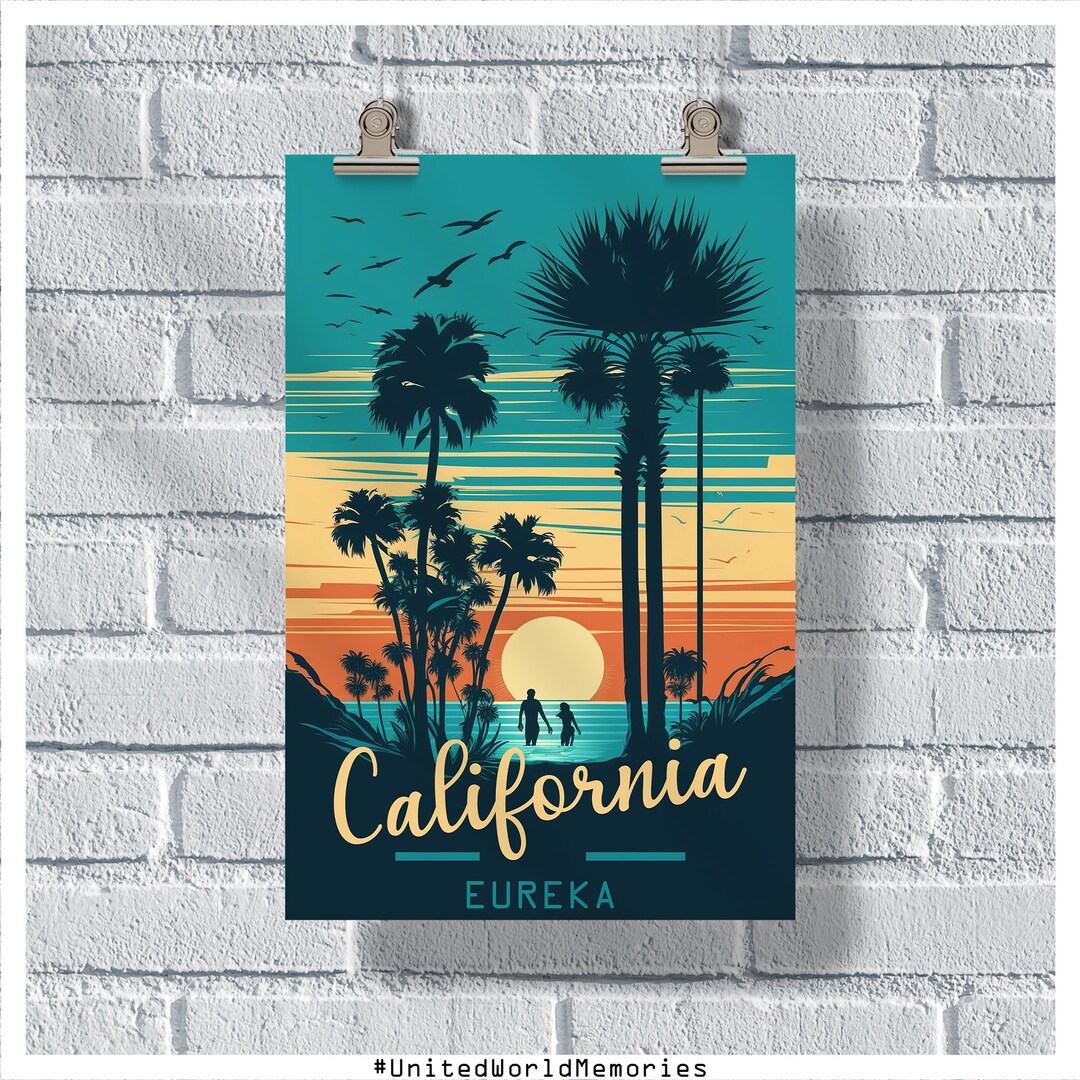 California Travel Poster, Eureka Poster, California Vintage Poster ...