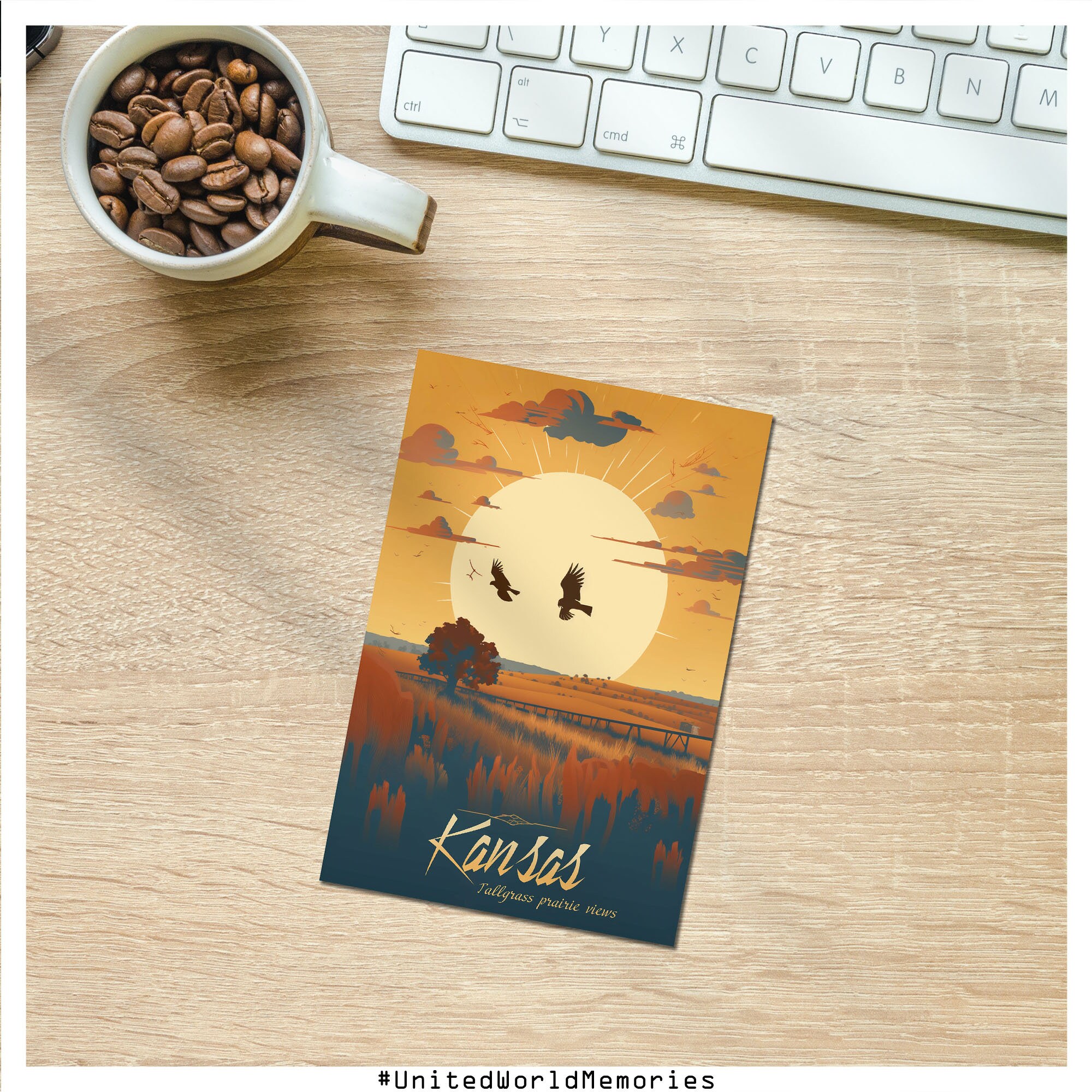 Kansas Travel Poster, Sunflower State Poster, Kansas Vintage Poster ...