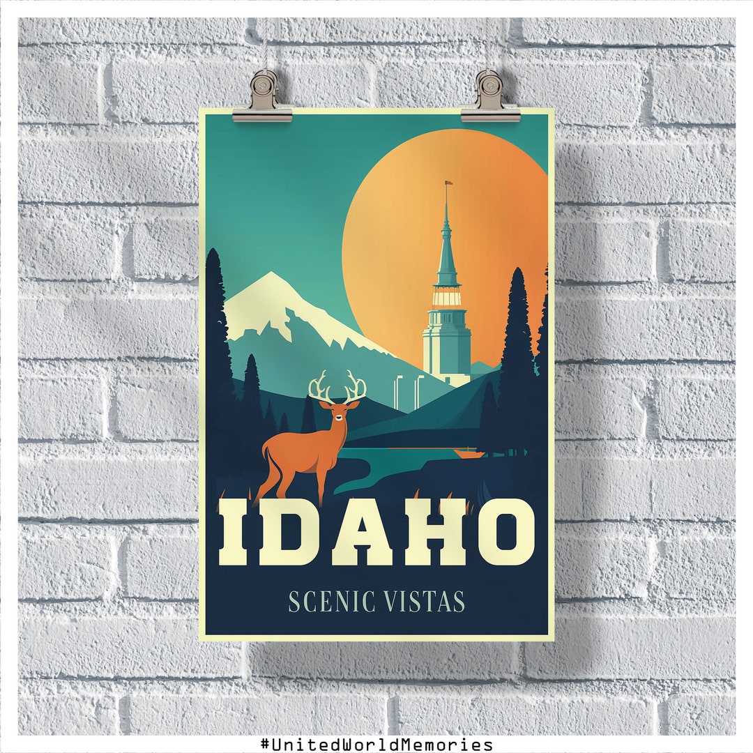 Idaho Travel Poster, Idaho Poster, Idaho Vintage Poster, Wall Decor ...