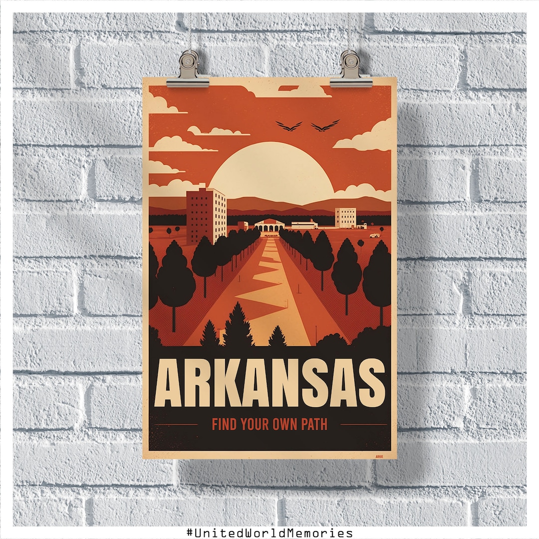 Arkansas Travel Poster, Find Your Own Path Poster, Arkansas Vintage ...
