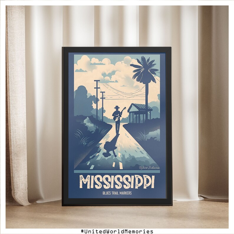 Mississippi Travel Poster, Blues Trail Markers Poster, Mississippi ...