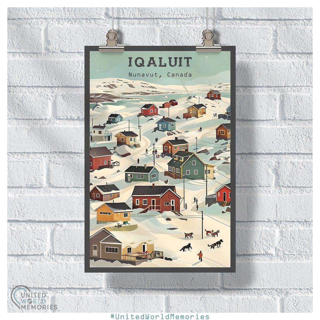 Nunavut Retro Iqaluit Poster, Nunavut Canada Vintage Retro Print ...