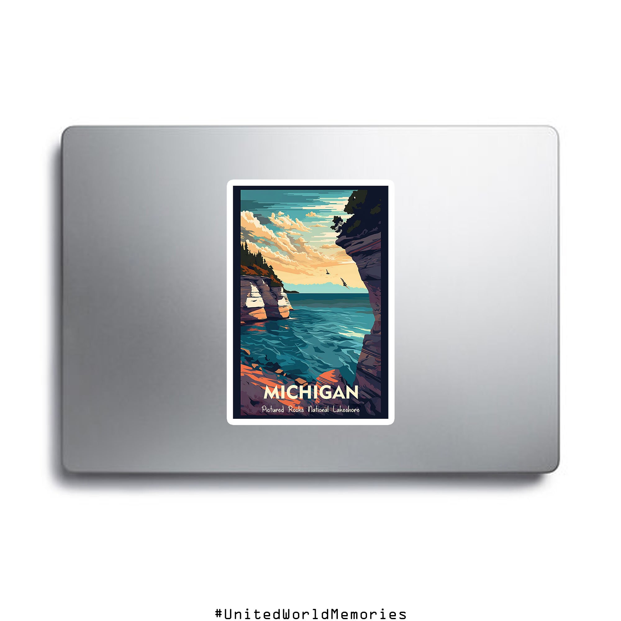 Michigan Travel Poster, Pictured Rocks National Lakeshore Poster ...