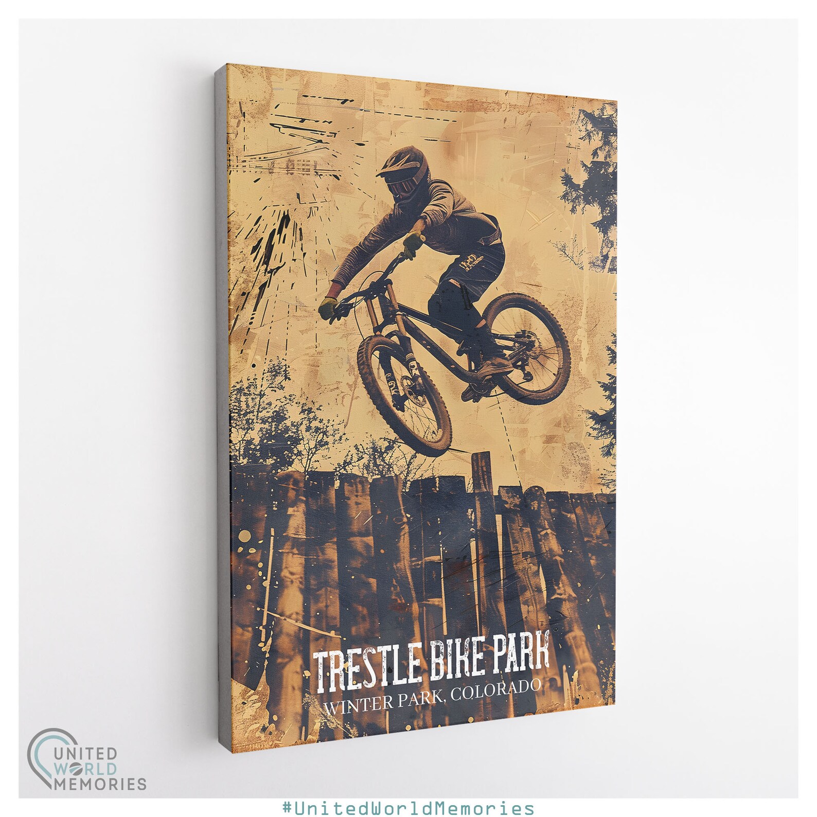 Trestle Bike Park Extreme Poster, Mountain Bike Gift, Colorado Biking ...