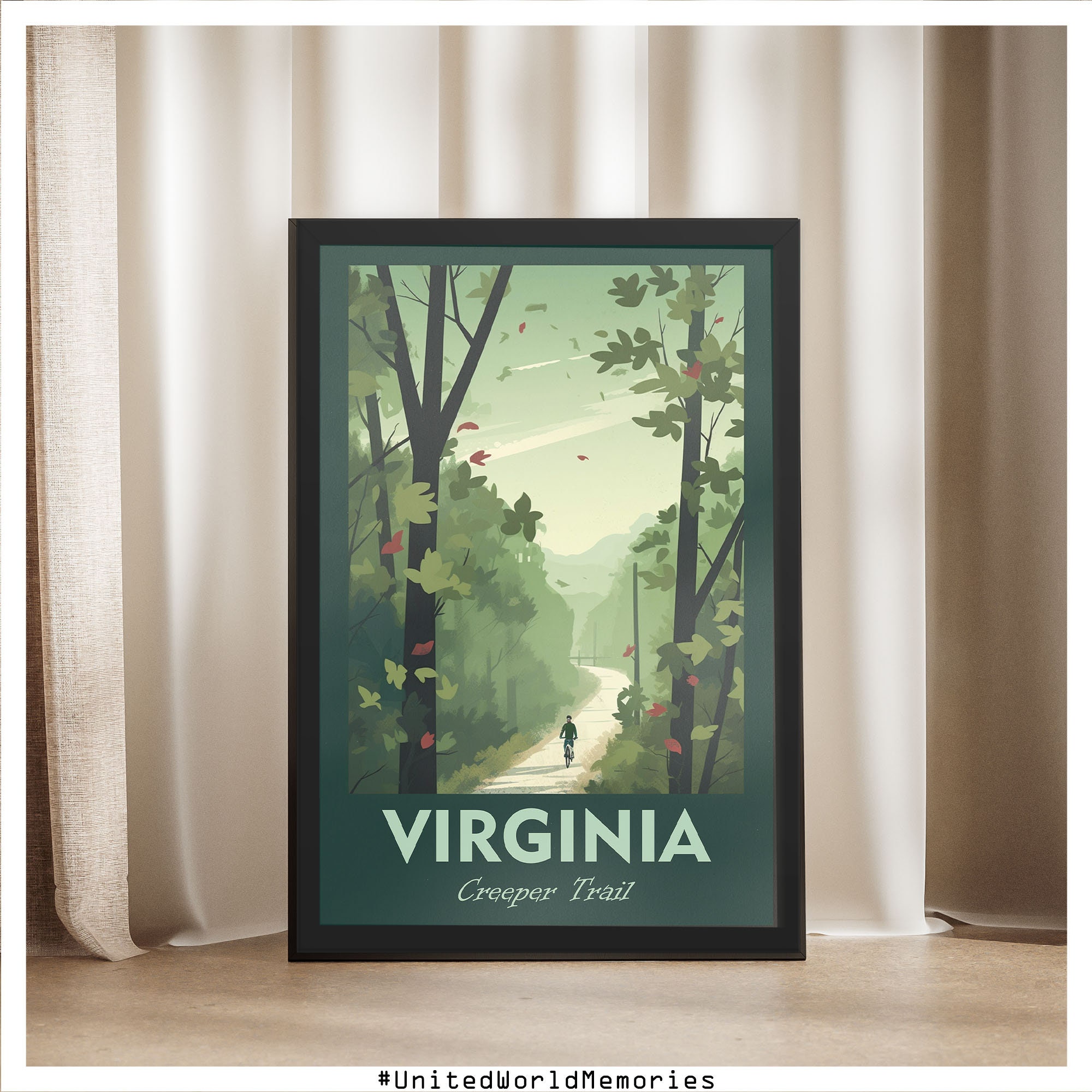 Virginia Travel Poster, Creeper Trail Poster, Virginia Vintage Poster ...