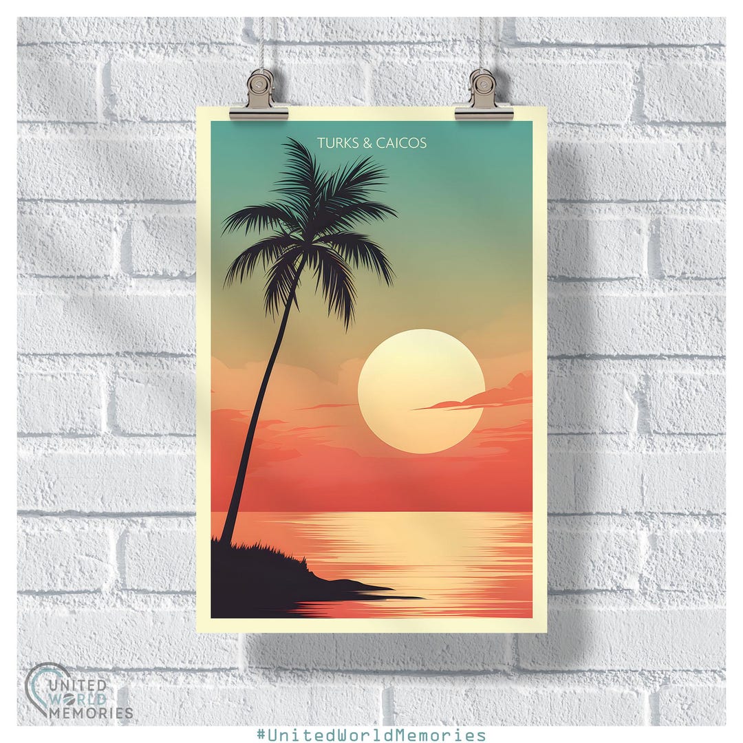 Turks and Caicos Sunset Poster, Turks and Caicos Print, Turks and ...