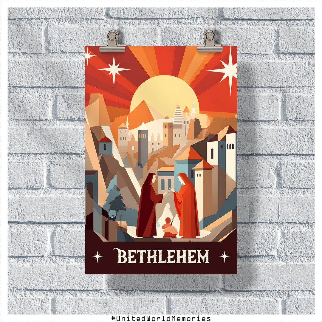 Bethlehem Poster, Nativity Scene Poster, Bethlehem Travel Poster ...
